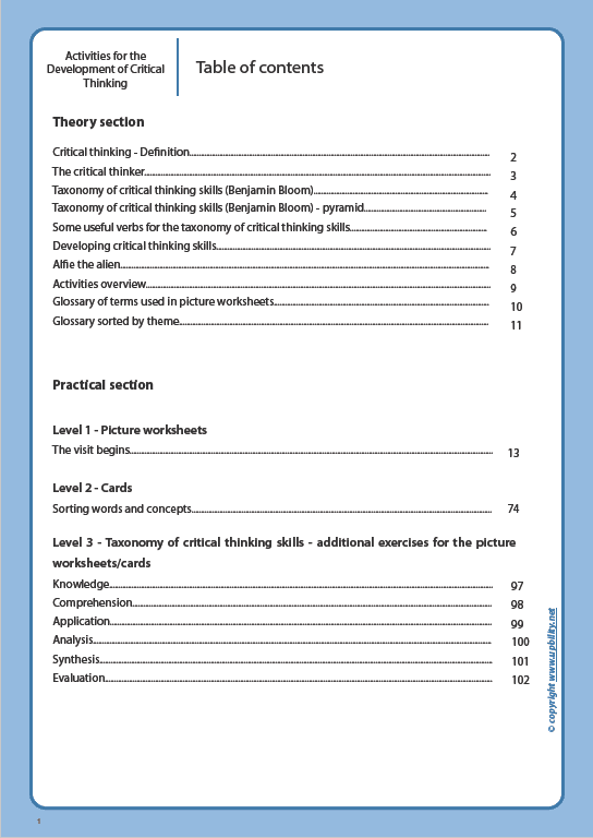 ACTIVITIES for the Development of CRITICAL THINKING – Upbility Publications