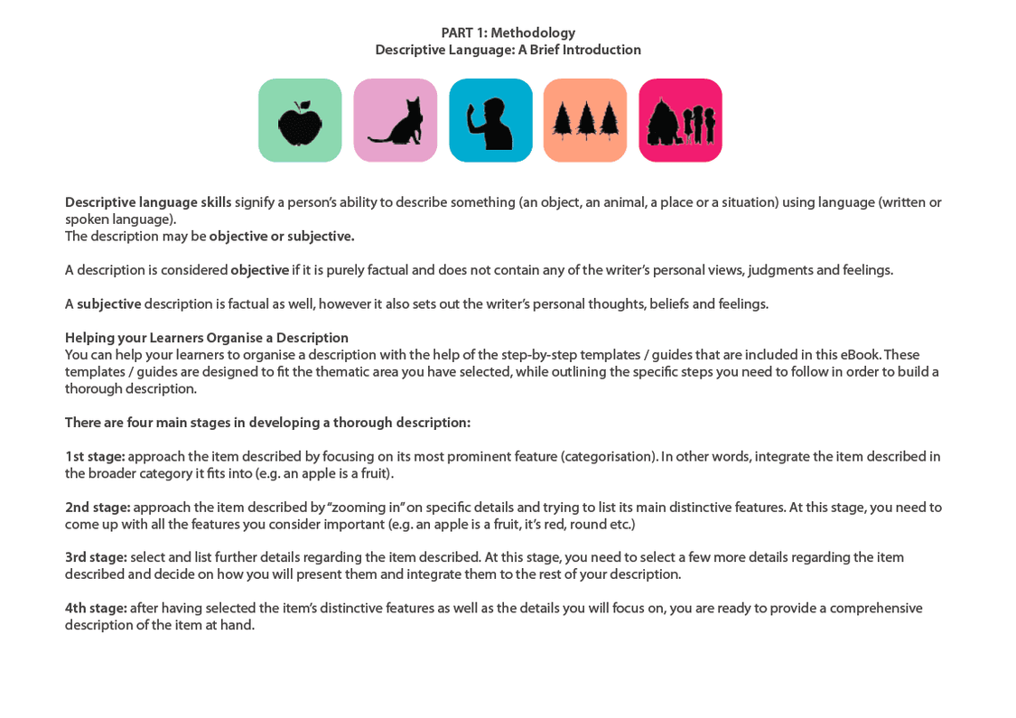 Building Descriptive Skills Step-by-Step – Age: 4+ – Upbility Publications