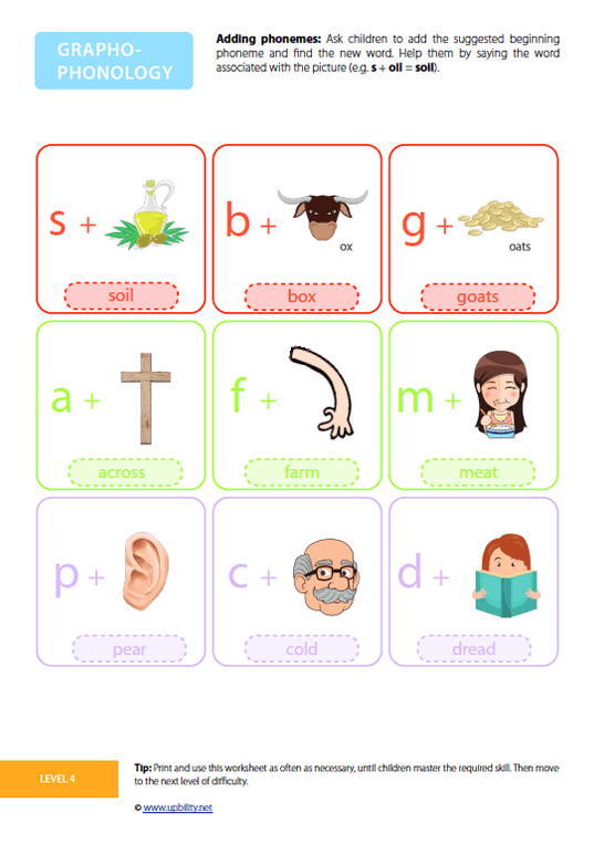 Developing graphophonological awareness — Upbility Publications