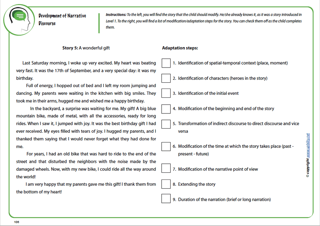 Development of narrative discourse in children and adolescents (8 to 1 ...