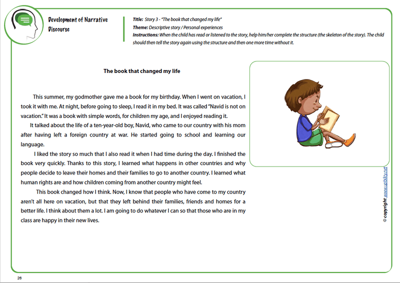 Development of narrative discourse in children and adolescents (8 to 1 ...