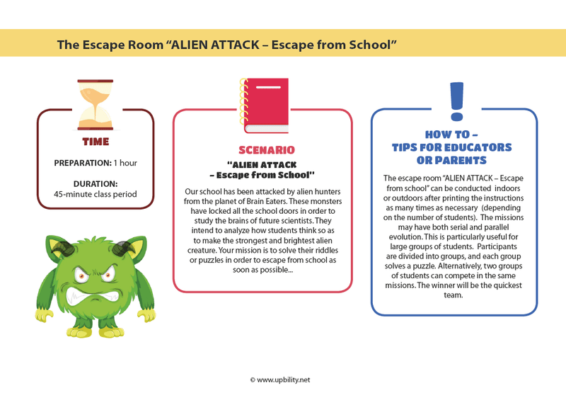 ESCAPE ROOMS | Alien Attack – Escape from School – Upbility Publications