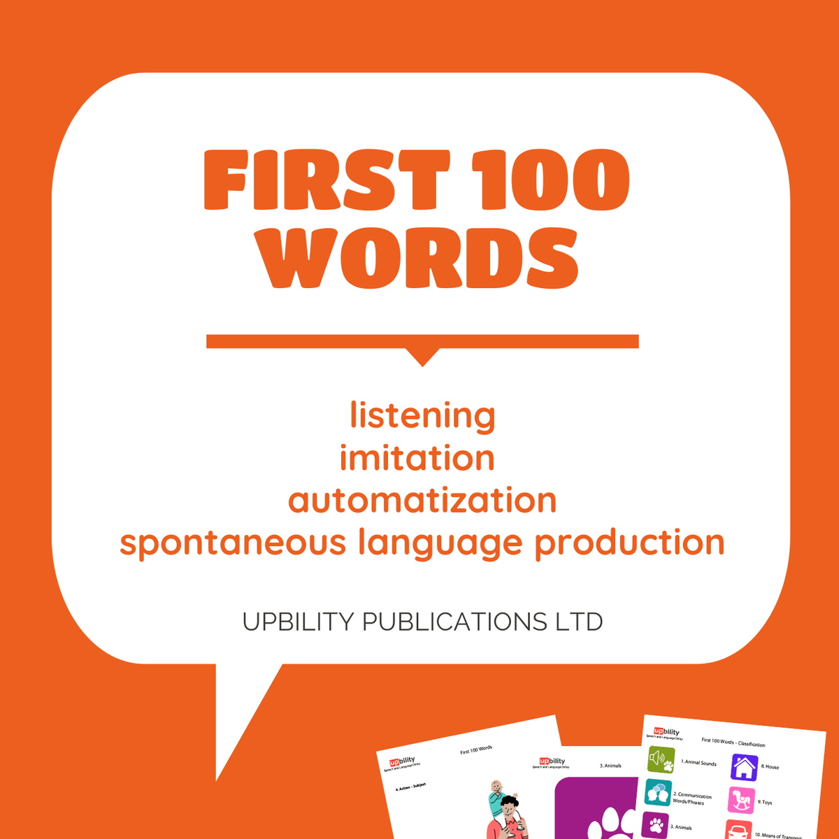 First 100 Words | A Guide to Developing Speech and Language – Upbility ...