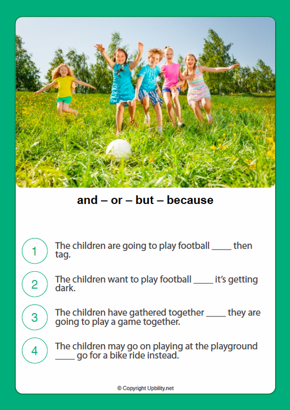 PICTURE CARDS | Fun Conjunction Practice — Upbility Publications