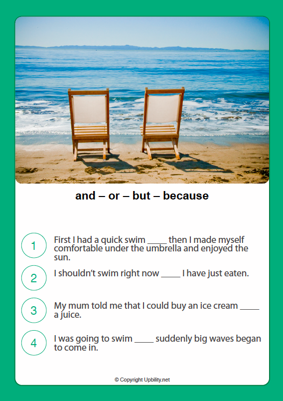 PICTURE CARDS | Fun Conjunction Practice – Upbility Publications