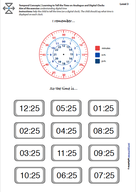 TEMPORAL ORIENTATION | Learning to Tell the Time on Analogue and Digit ...