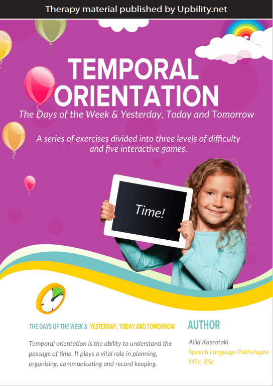 TEMPORAL ORIENTATION | The Days of the Week & Yesterday, Today and Tom ...